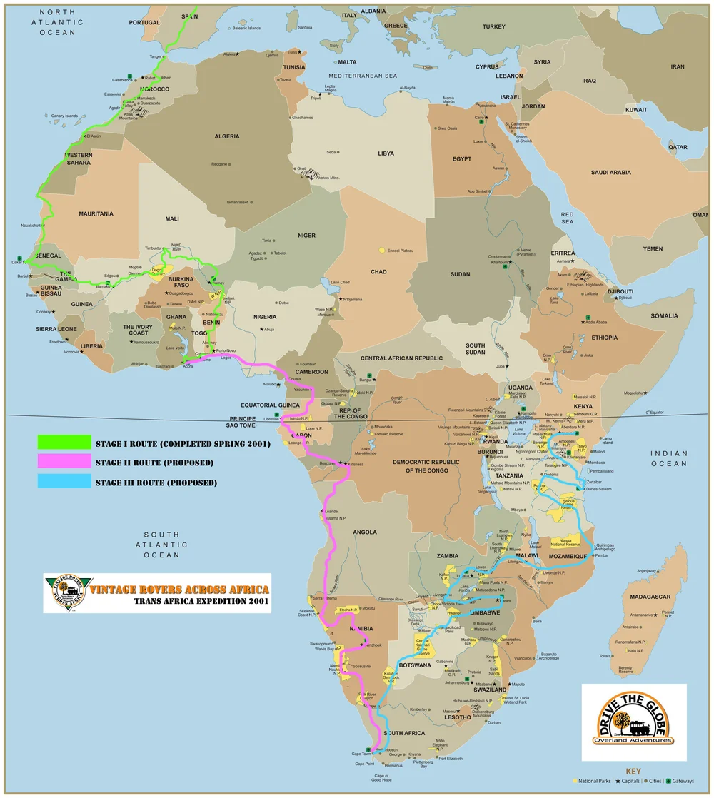 Route Maps | Trans-Africa Expedition — DRIVE THE GLOBE | Overland ...