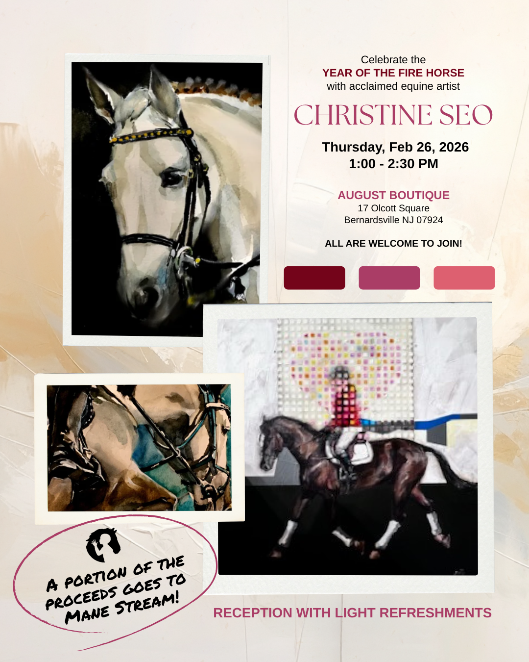 Mane Stream — Equestrian Art Fundraiser in Bernardsville