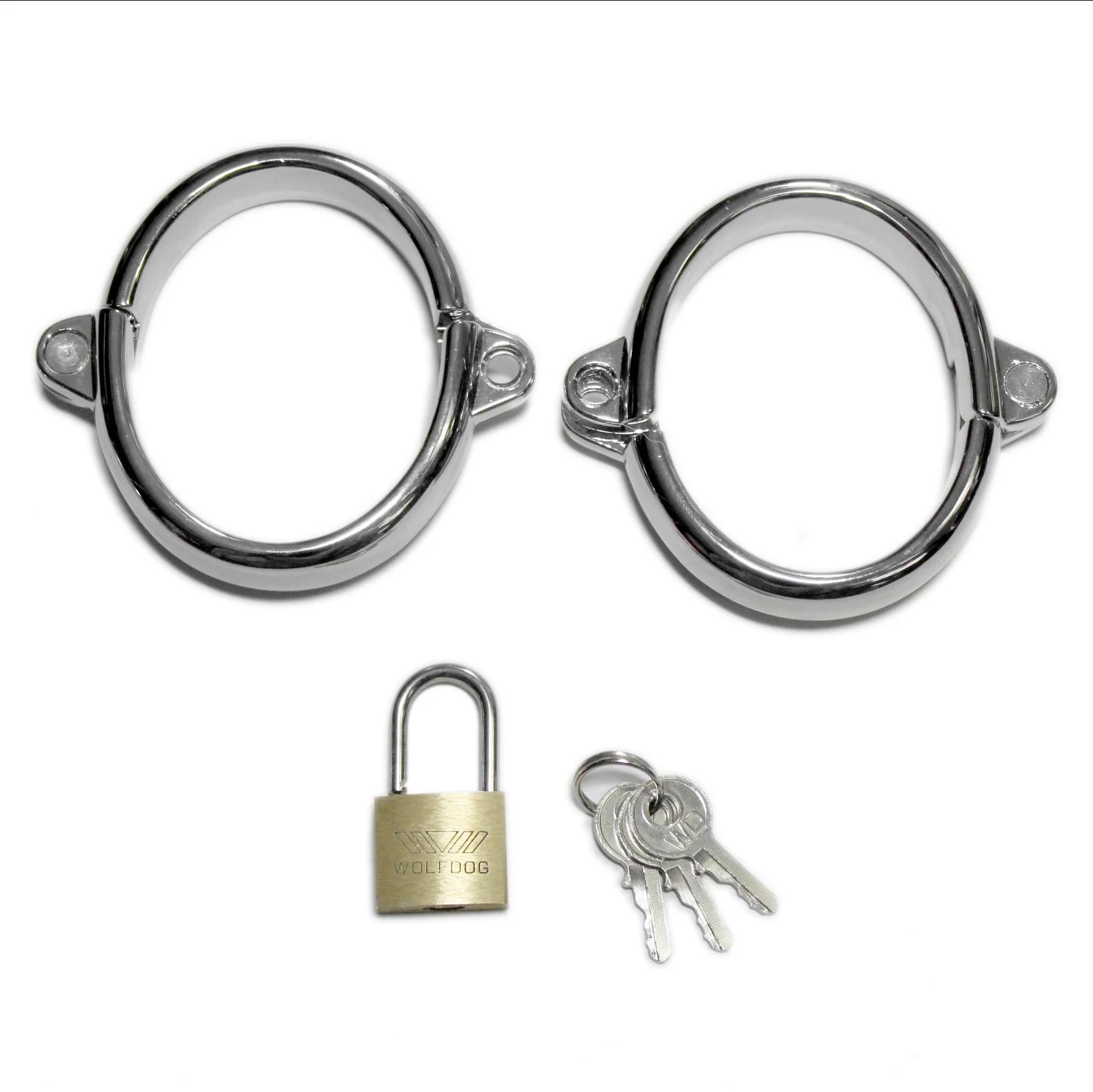 Male Locking Oval Stainless Steel Wrist Shackles! Choice of 2 Sizes ...
