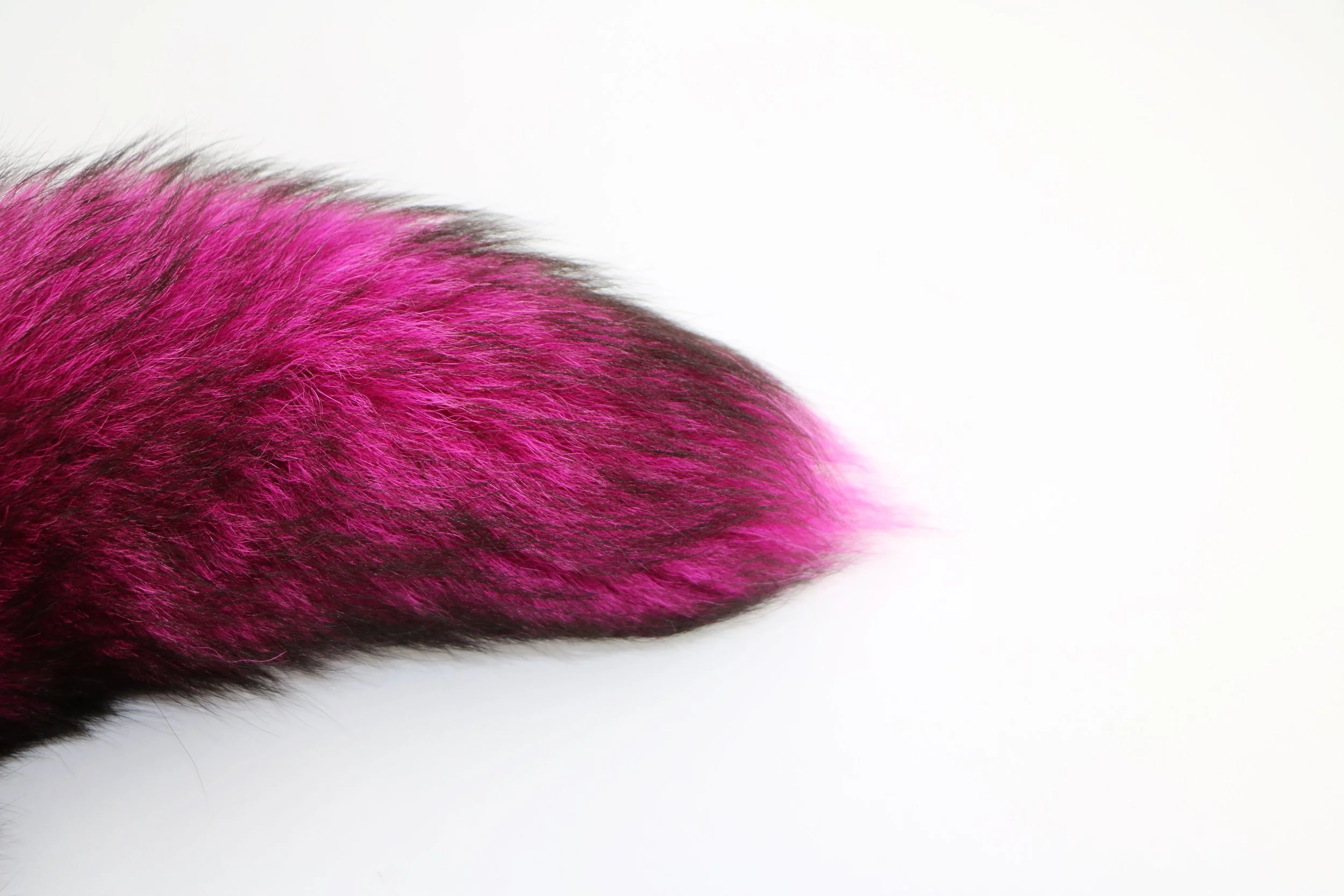 15" - 17" Indigo Fox Tail Dyed Hot Pink — Touch of Fur
