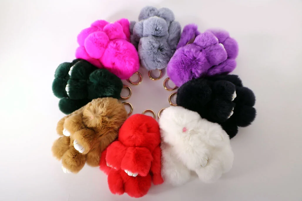Rex Rabbit Fur Bunny Key Chains — Touch of Fur