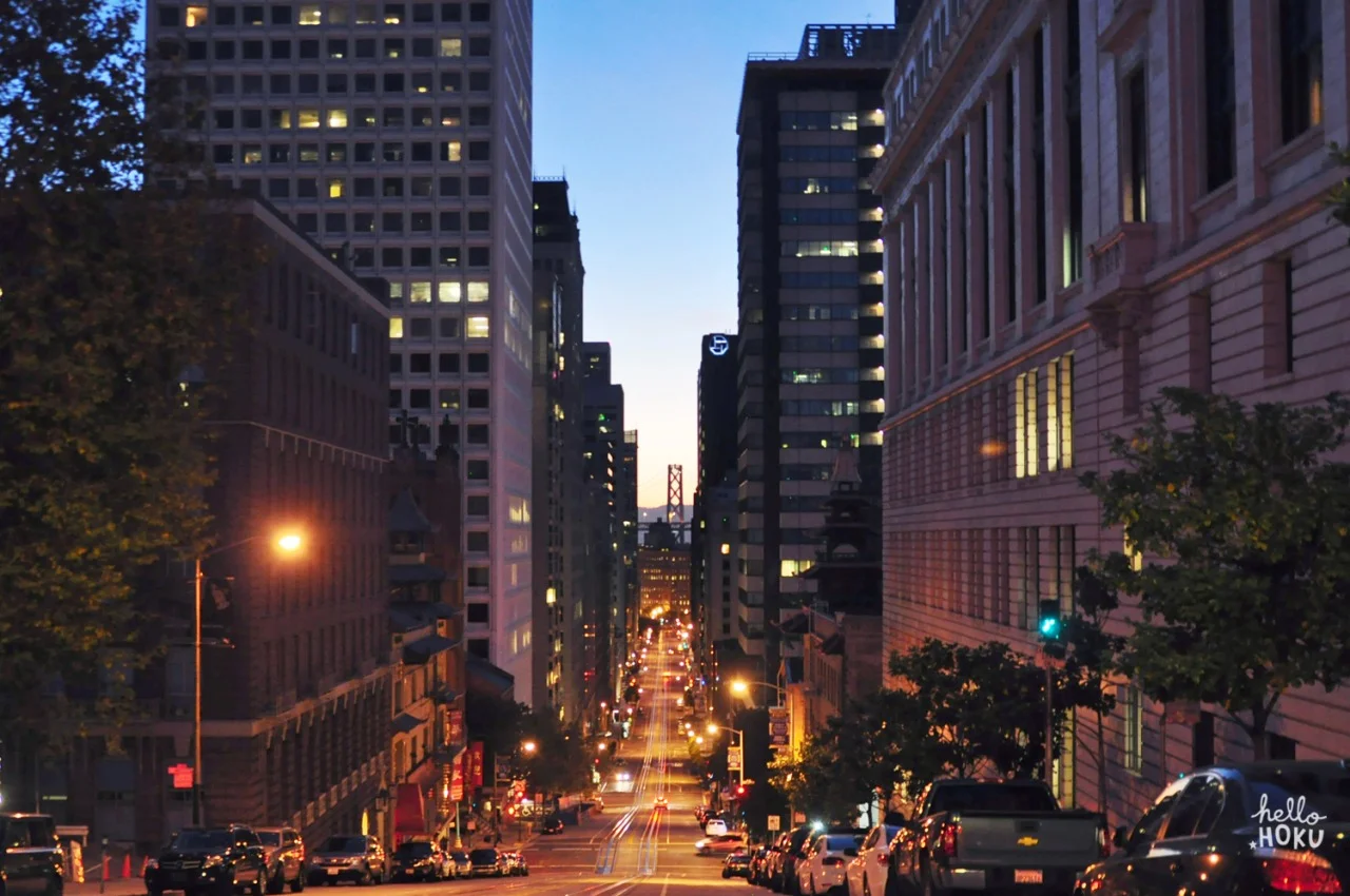 Morning City Street Wallpaper