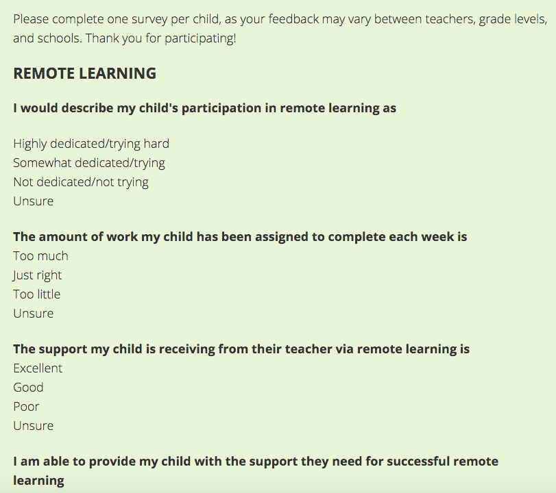 Tip 25: Survey parents to assess the success of remote learning ... Tip 25: Survey parents to assess the success of remote learning ...