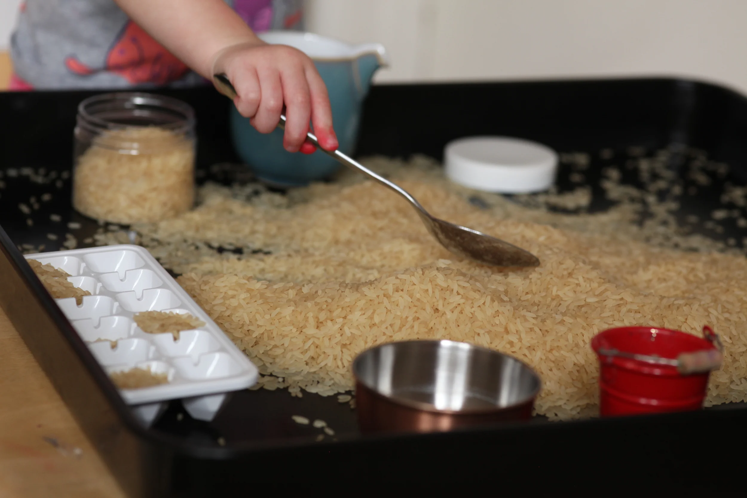 Sensory Play Friday: Exploring Rice. — taking a moment in time