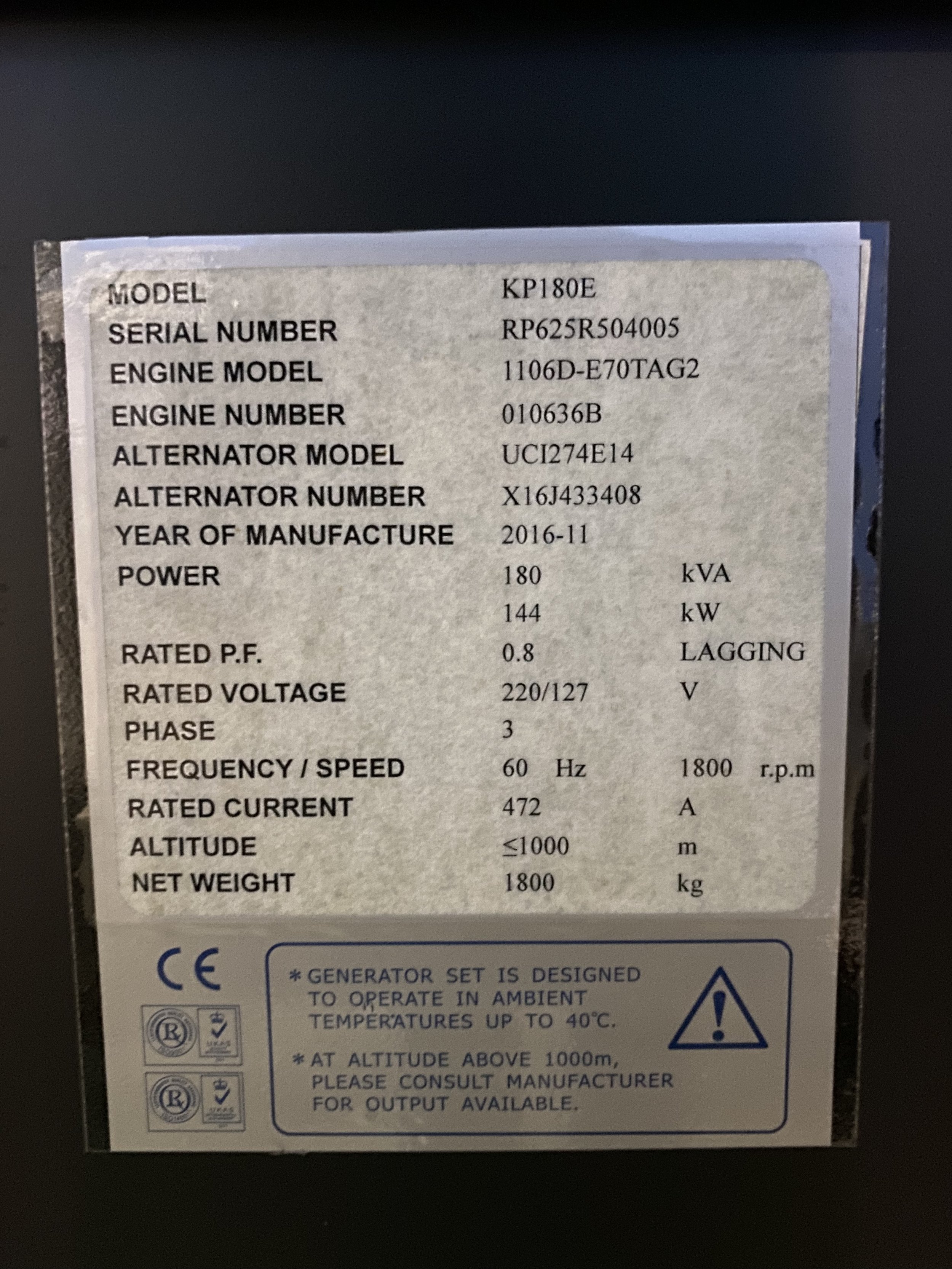 SR145-3-P31 SR POWER DIESEL GENERATOR WITH CUSTOM ALUMINUM ENCLOSURE ...