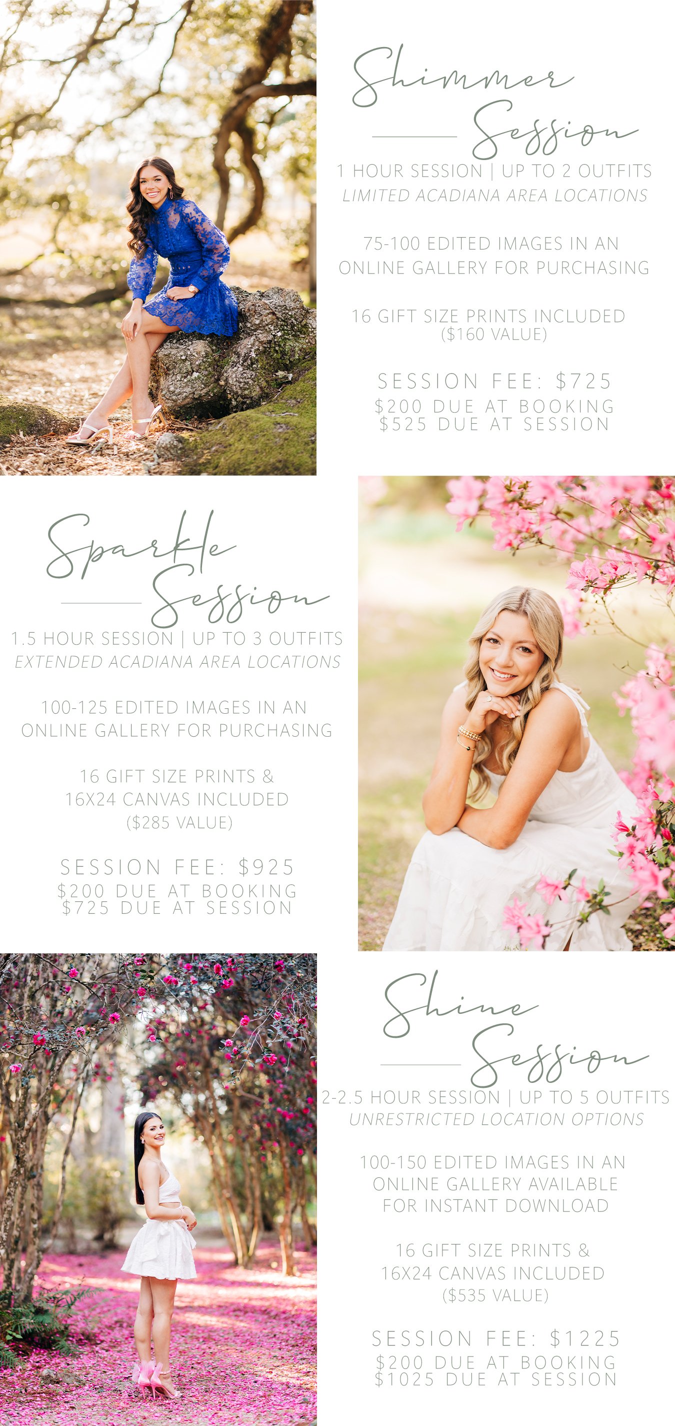 Senior Pricing — Emily Rose Photography | Louisiana Portrait Photographer
