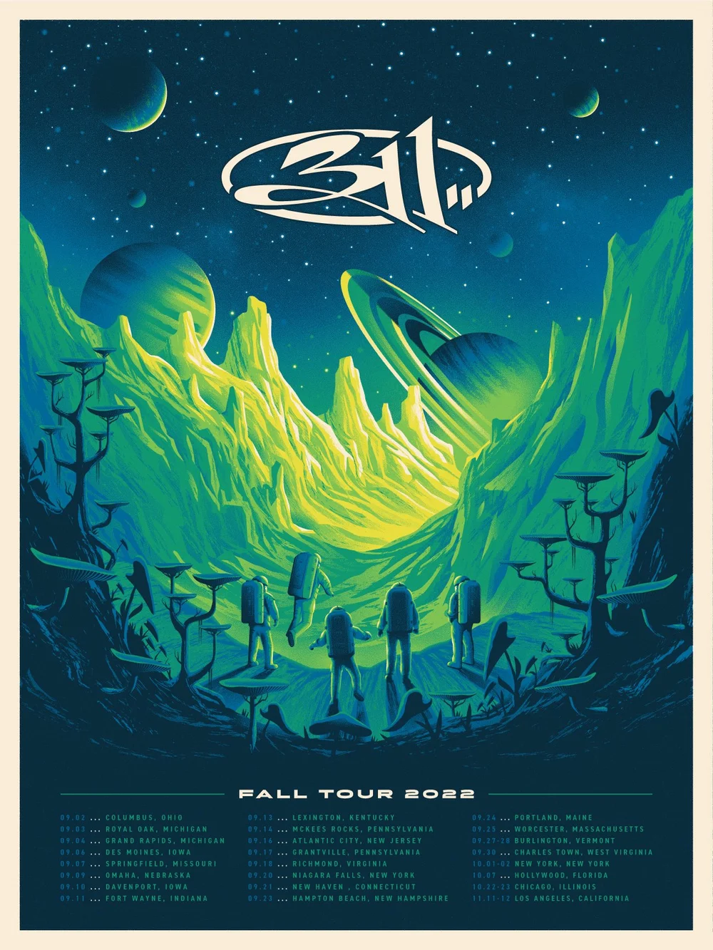 311 Fall Tour 2022 Poster — DKNG