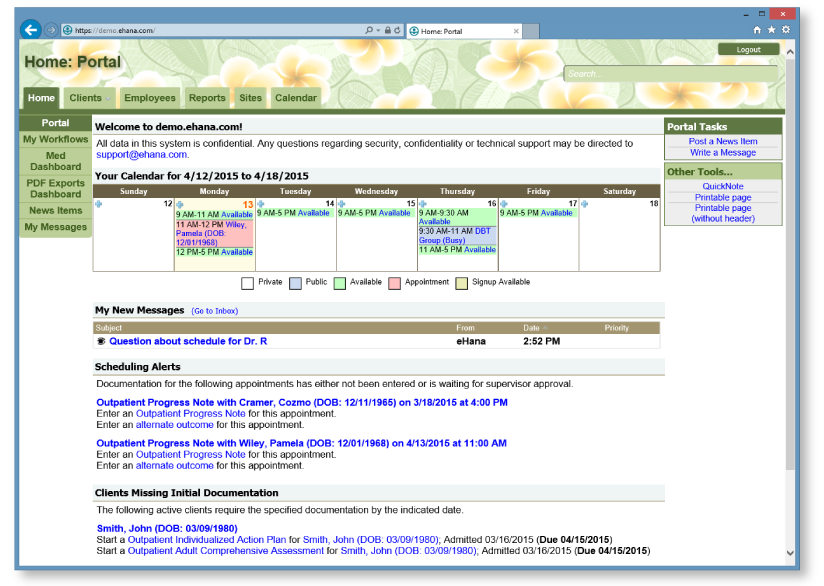 EHR Features & Technology — eHana