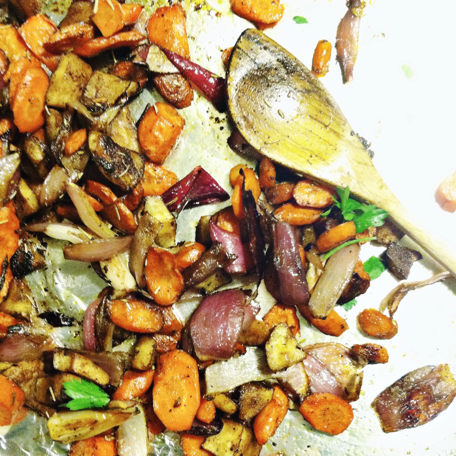 Balsamic Roasted Veggies with Garlic Chicken — Anna Maria Locke