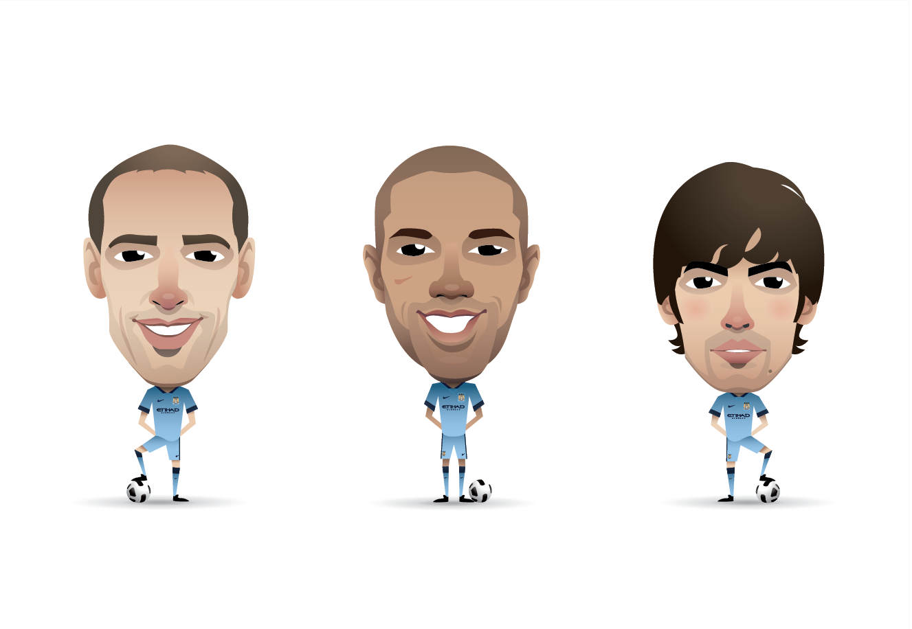 Manchester City player illustrations — Dave Flanagan Illustration