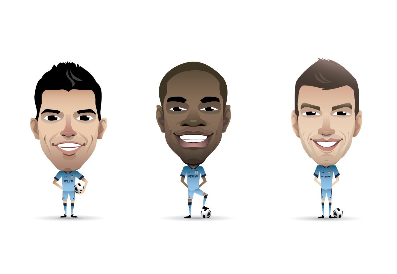 Manchester City player illustrations — Dave Flanagan Illustration