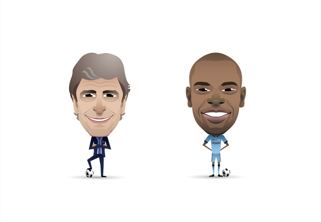 Manchester City player illustrations — Dave Flanagan Illustration