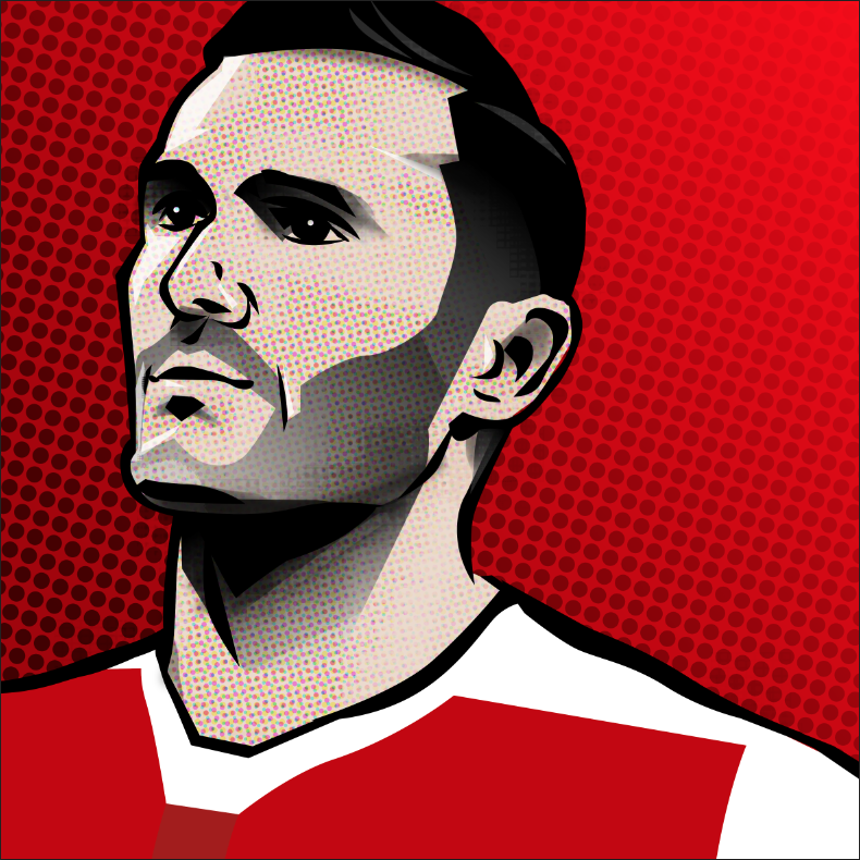Arsenal FC player illustrations — Dave Flanagan Illustration