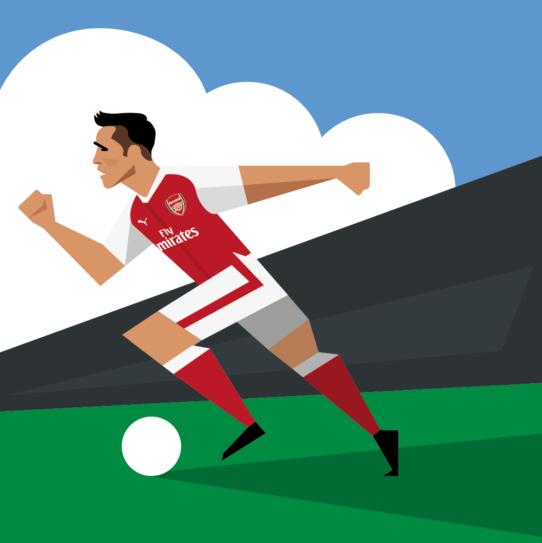 Arsenal FC player illustrations — Dave Flanagan Illustration