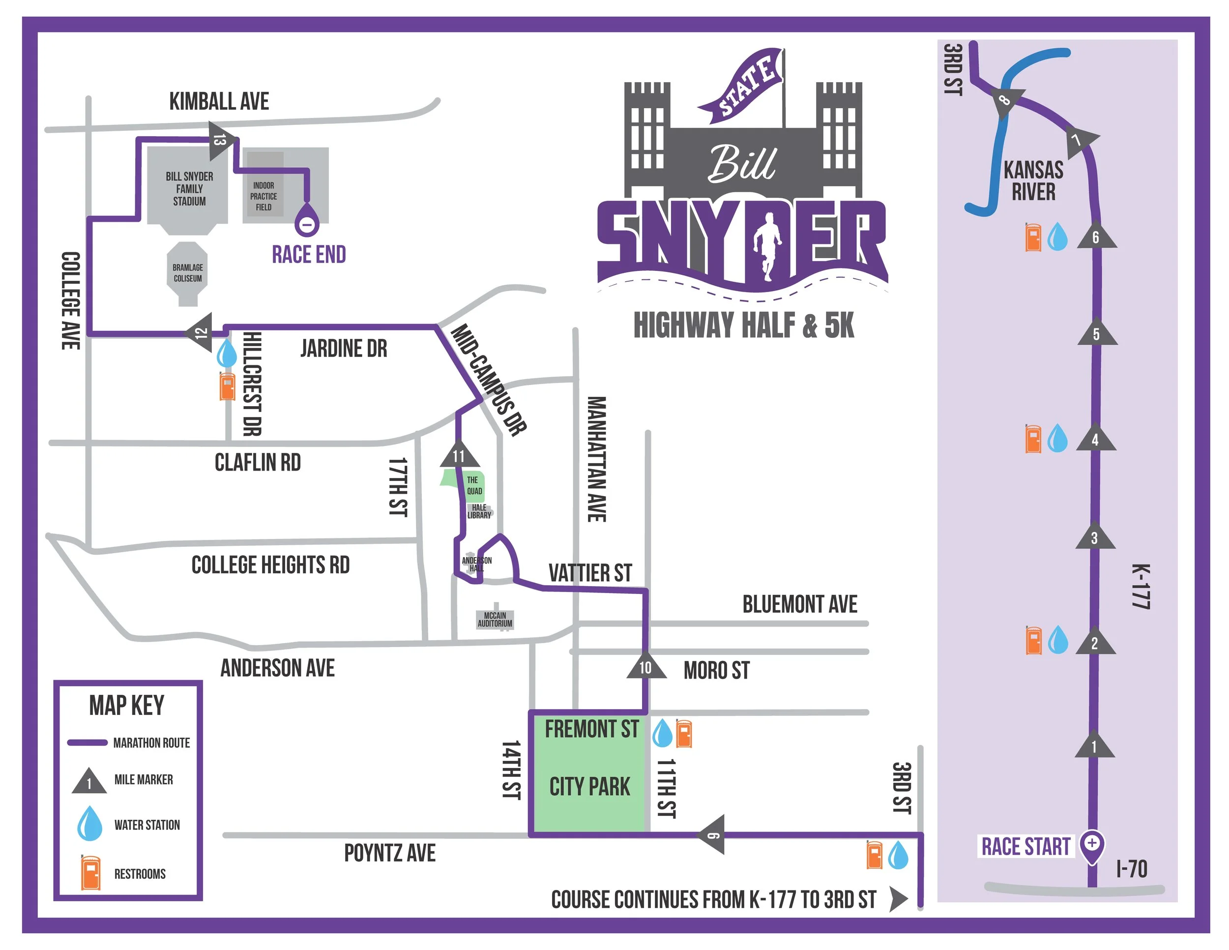 Course Map — Bill Snyder Highway Half & 5K