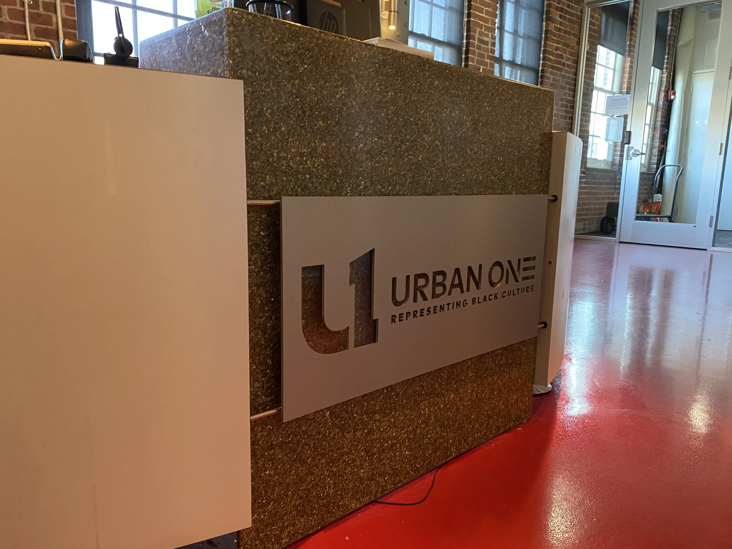 Laser cutting services WE LASERS Rebranding signage for URBAN ONE