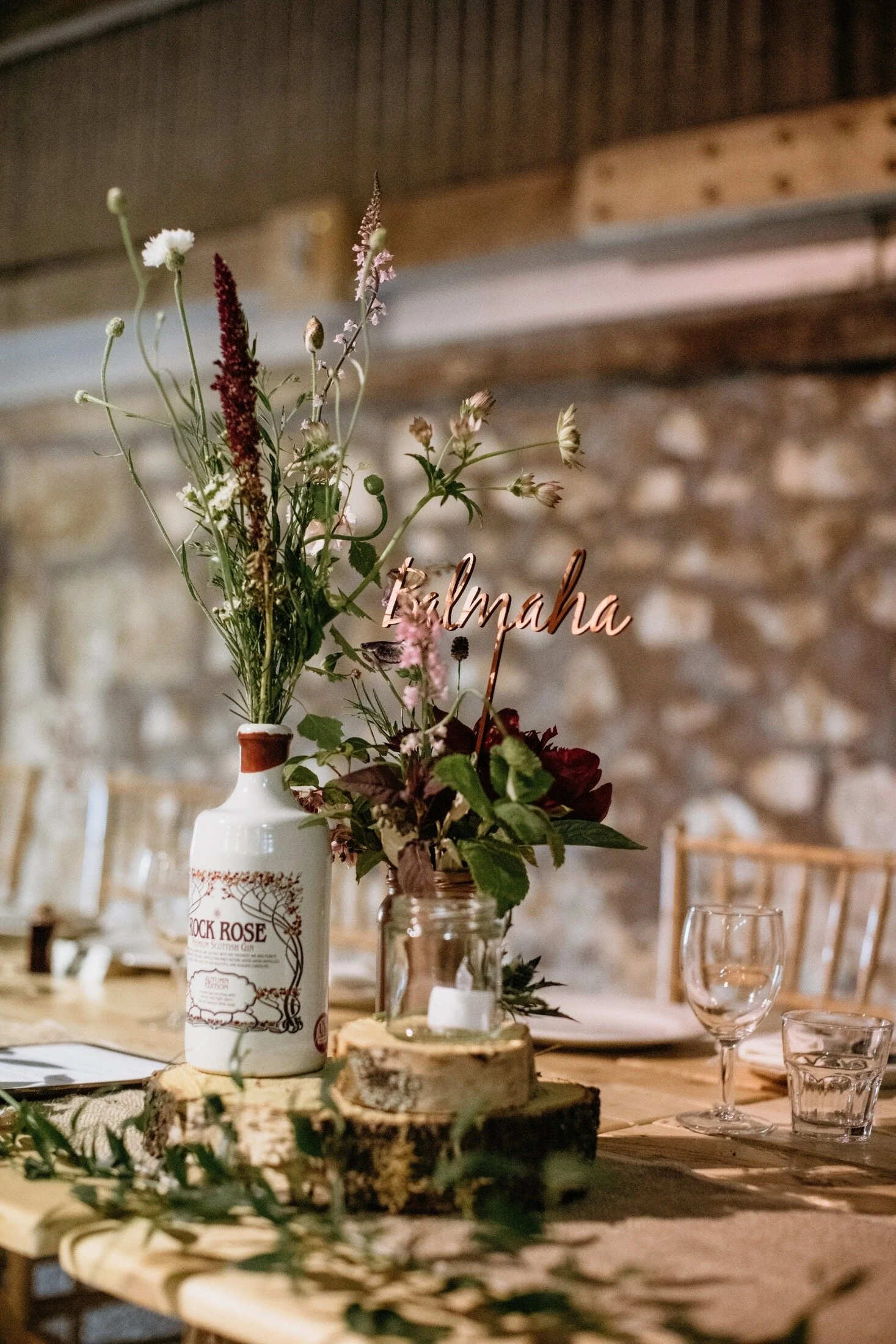Rustic Wedding Table Burgundy