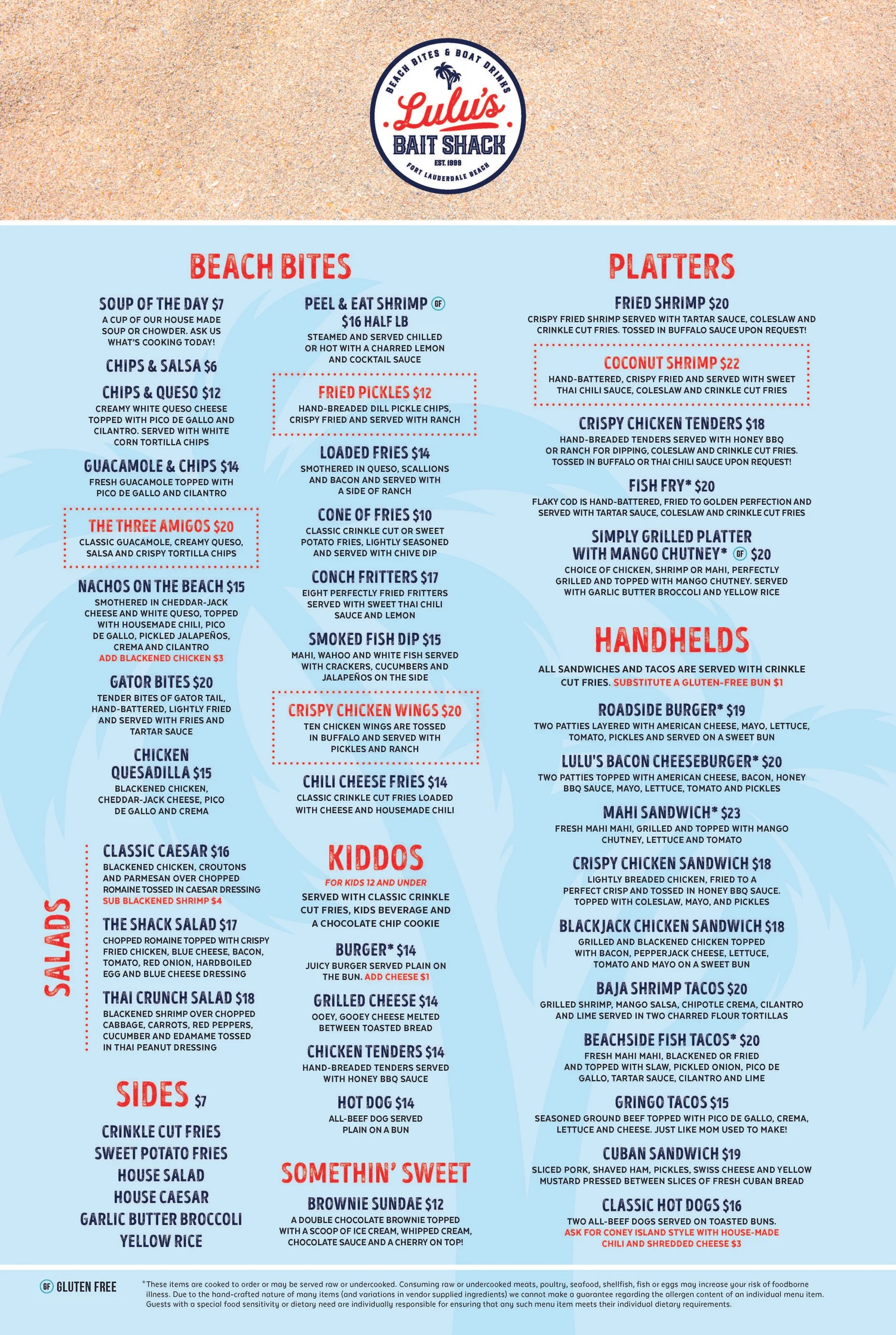 Menu — LULUS BAIT SHACK
