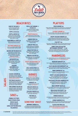 Menu — LULUS BAIT SHACK