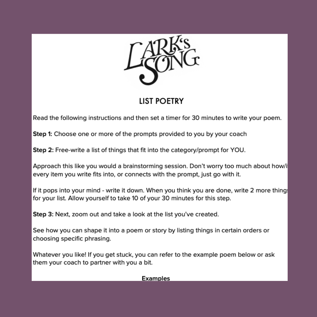 Worksheets — Lark's Song