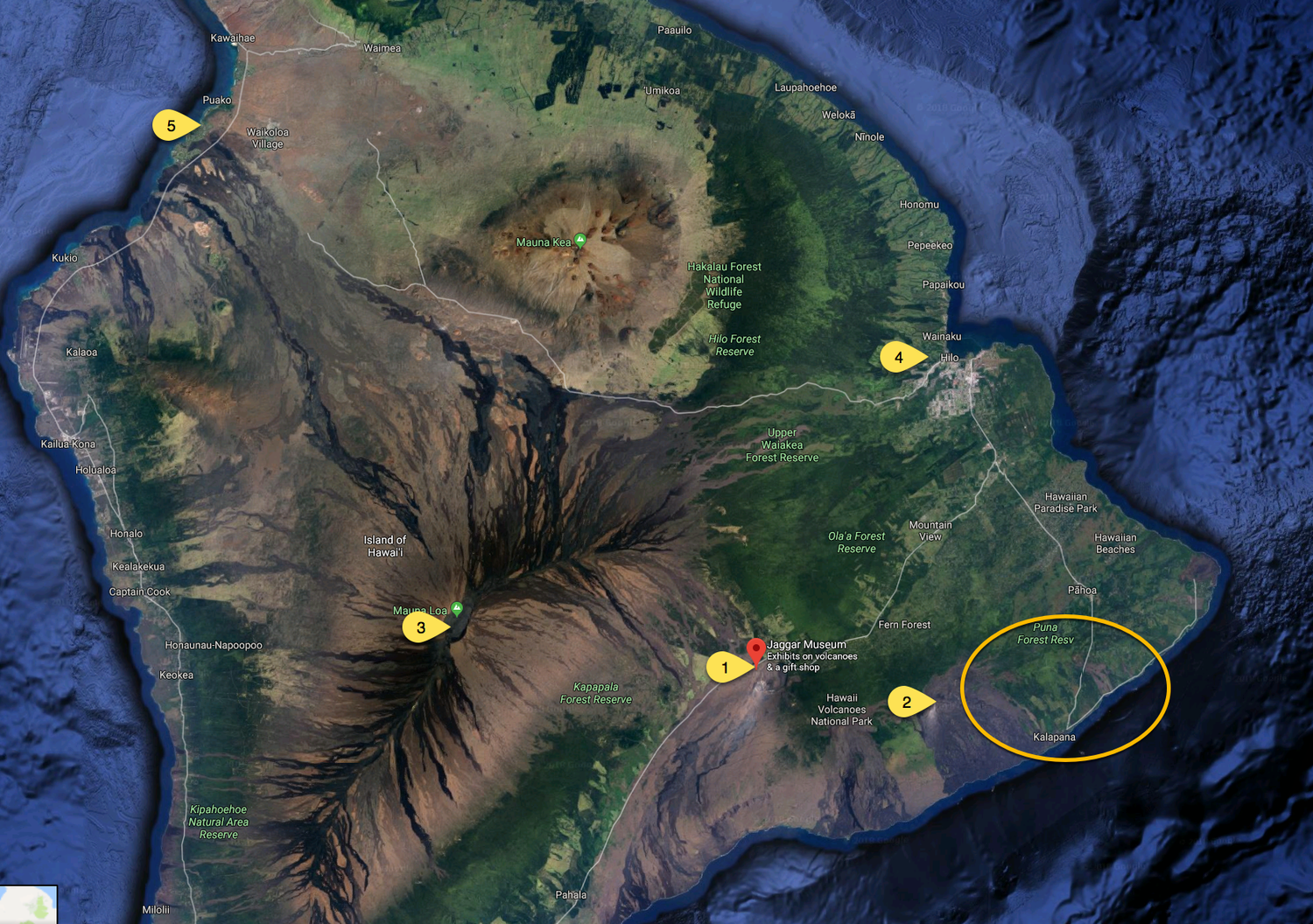 Kilauea Volcano Eruption Map