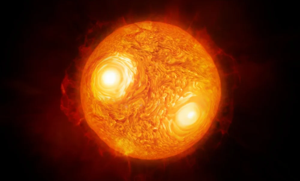 This is the surface of a giant star, 350 times larger than the sun
