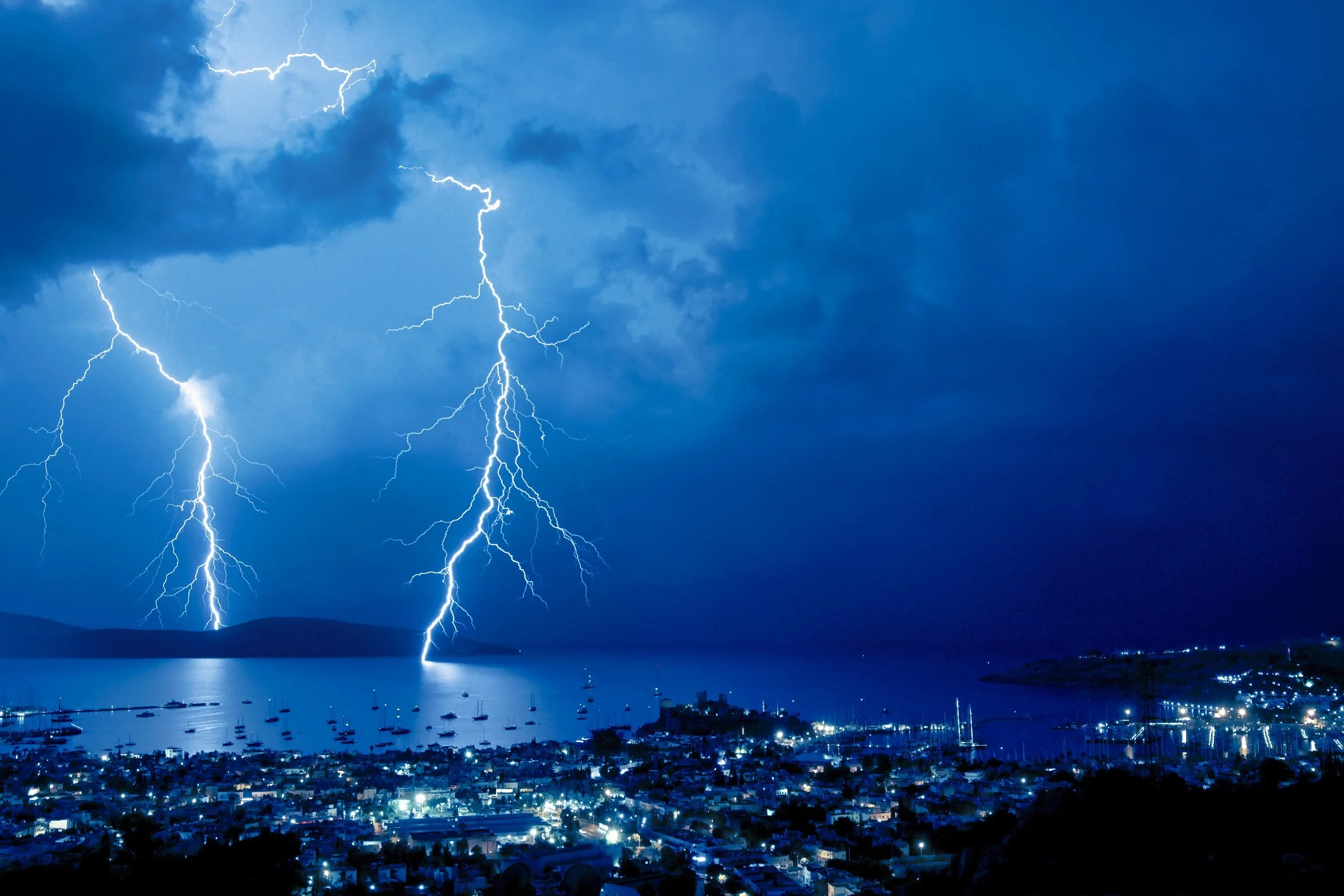 What causes lightning?
