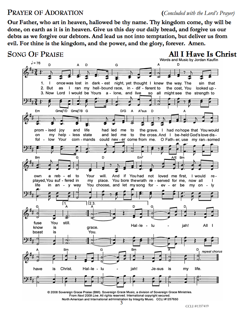 Sample Liturgy — Hope Presbyterian Church