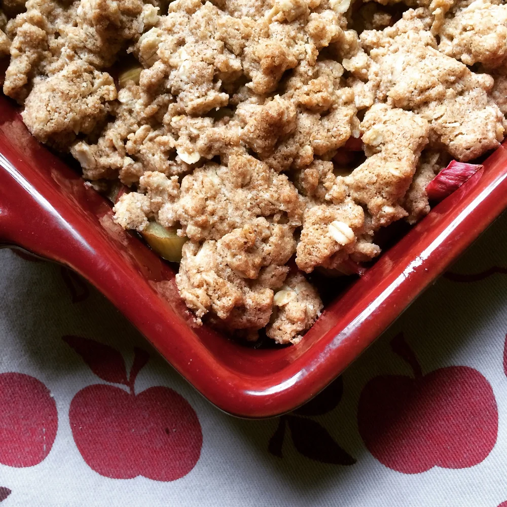 Market Beet: Rhubarb Ginger Crumble — The Dharma Kitchen