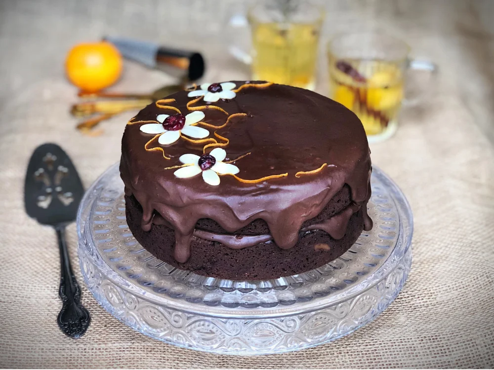 Spiced Chocolate Orange Cake With Almonds & Cranberries {Dairy Free ...