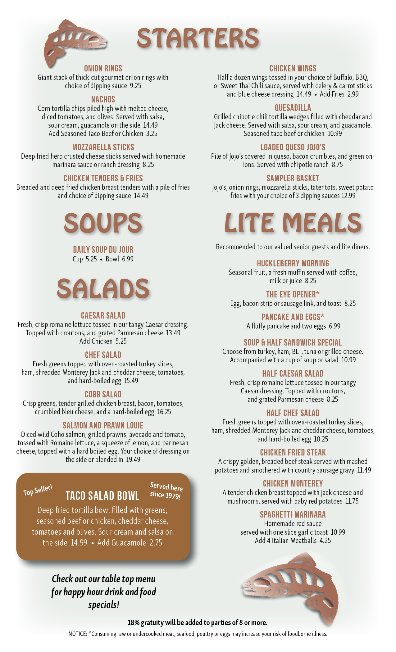 Menu — Huckleberry Square Restaurant