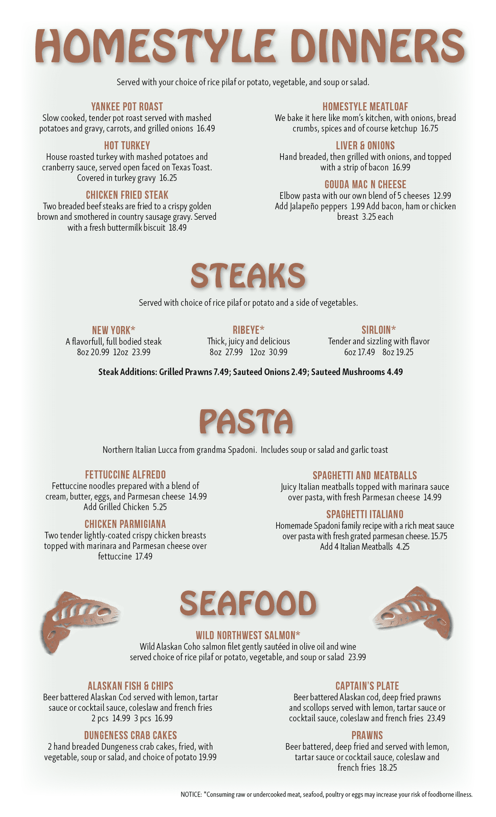 Menu — Huckleberry Square Restaurant