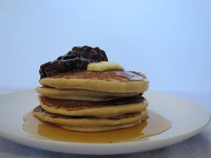 Ricotta Pancakes with Roasted Blueberries and Orange Ginger Butter ...