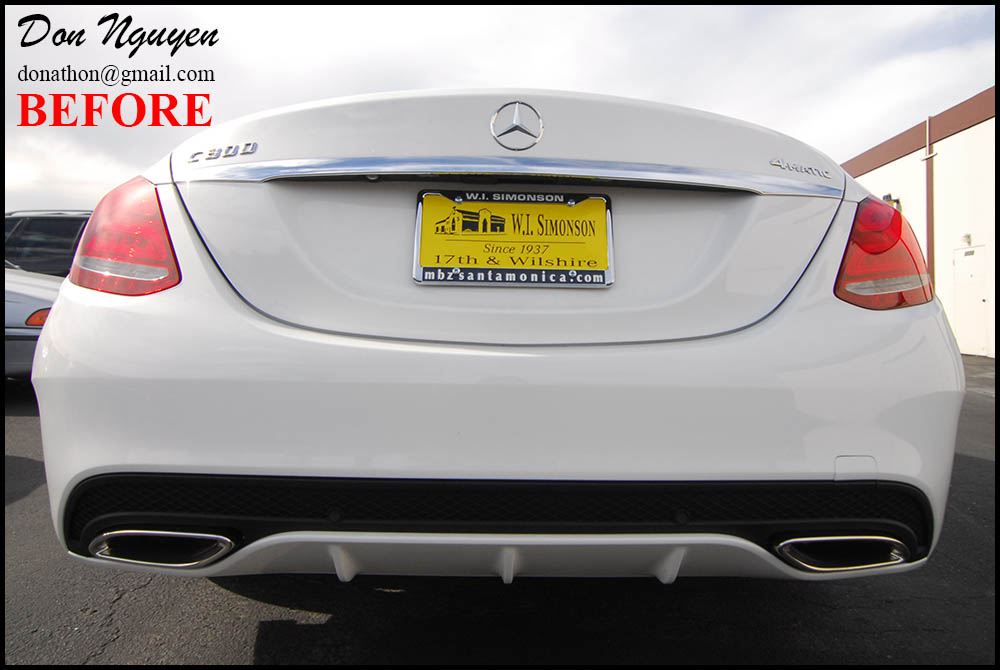 Mercedes C300 W205 - Gloss Black Lower Front and Rear Bumper Car Wrap ...