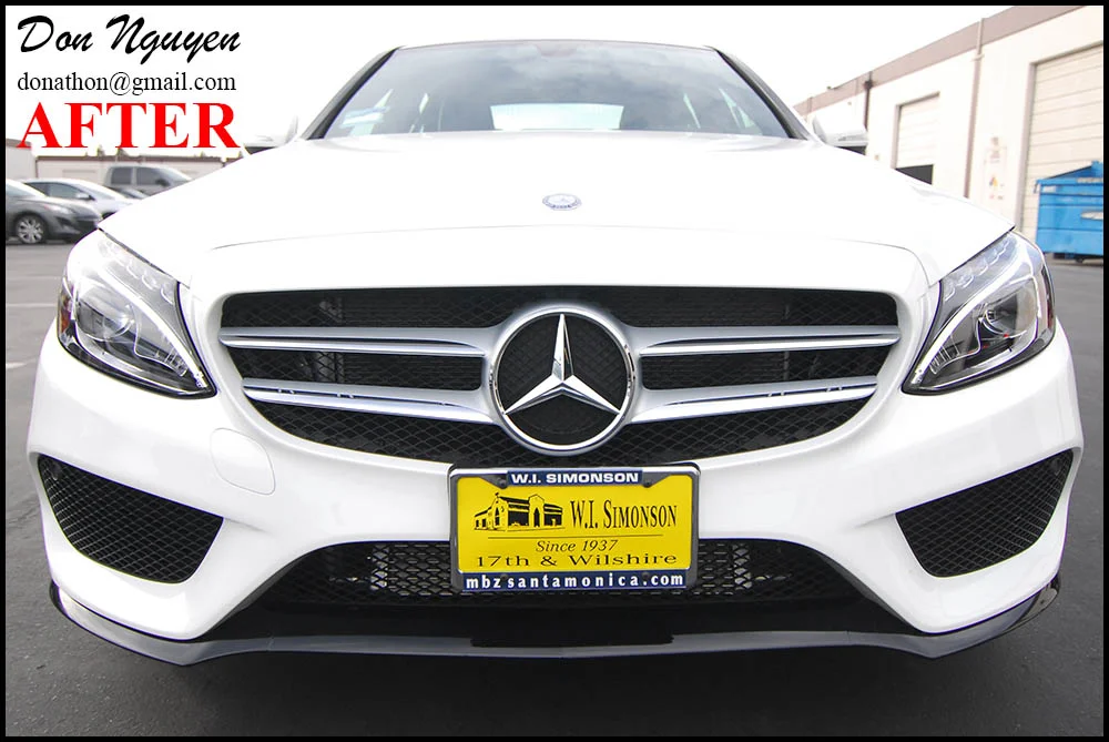 Mercedes C300 W205 - Gloss Black Lower Front and Rear Bumper Car Wrap ...