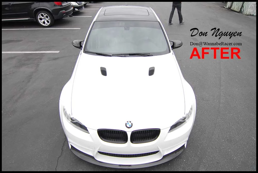 BMW E90 M3 Sedan - Gloss Black Vinyl Roof Car Wrap — WANNABERACER WRAPS
