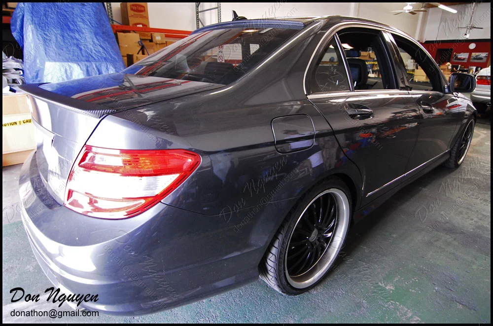Mercedes Benz C300 Sedan - Matte Black Window Trim Vinyl Car Wrap ...