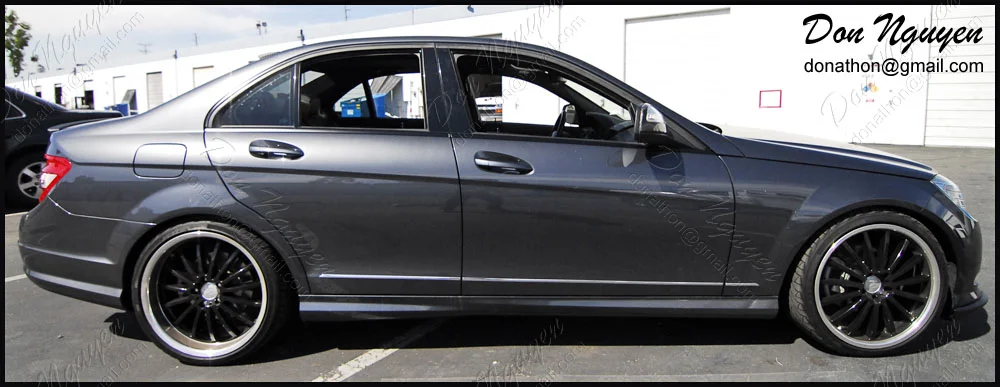Mercedes Benz C300 Sedan - Matte Black Window Trim Vinyl Car Wrap ...