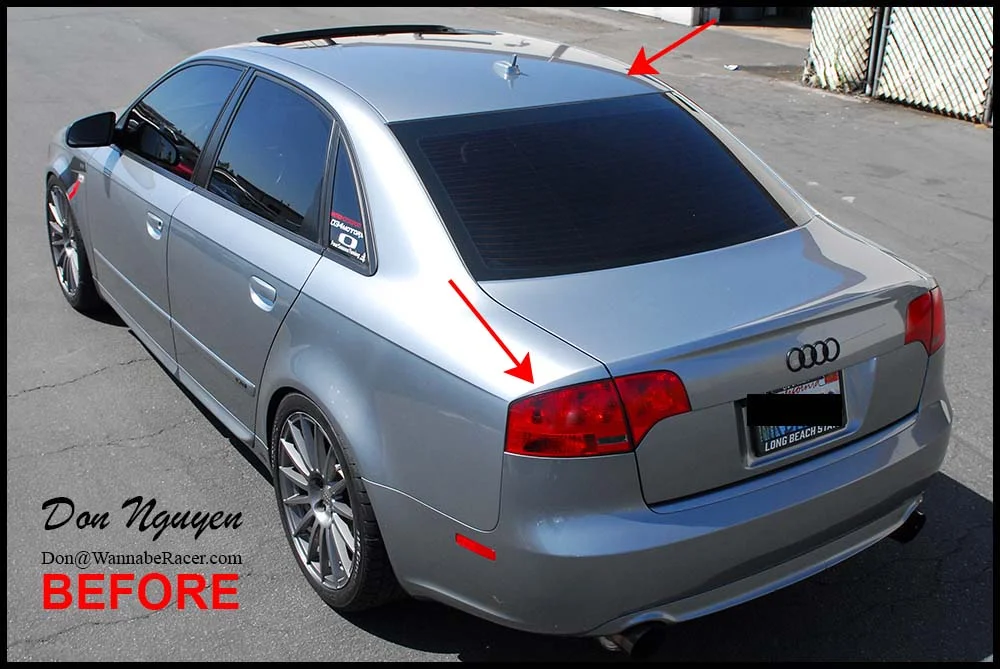Audi A4 B7 Sedan - Gloss Black Roof Vinyl Car Wrap — WANNABERACER WRAPS
