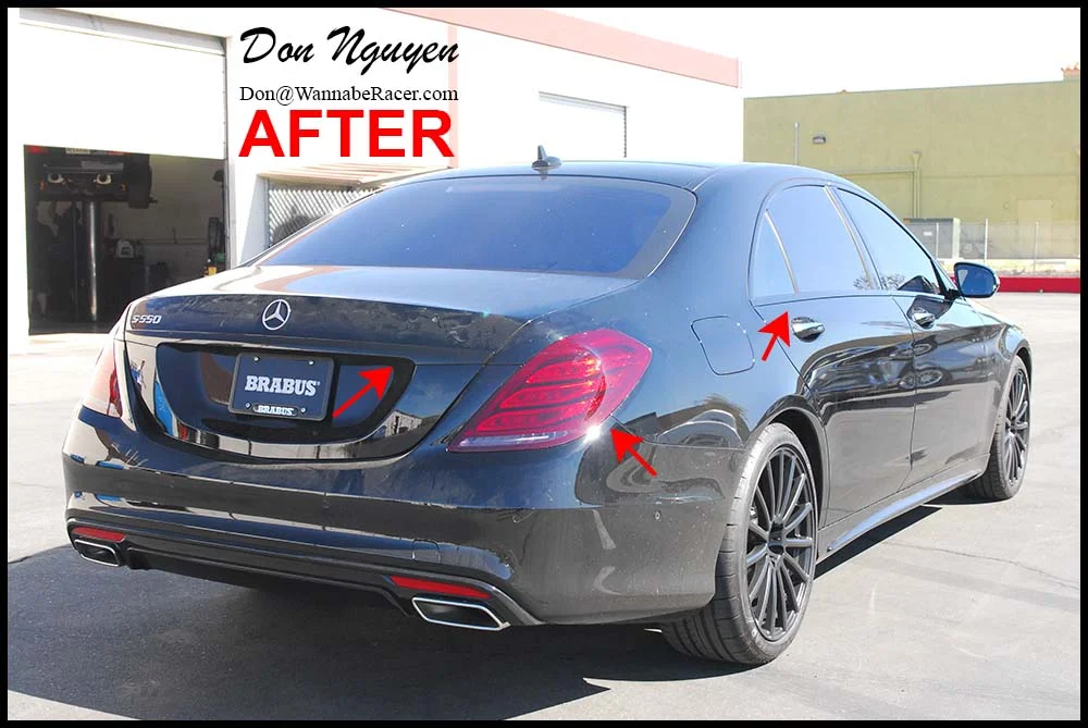 Mercedes Benz S550 - Gloss Black Window Trim Vinyl Car Wrap ...