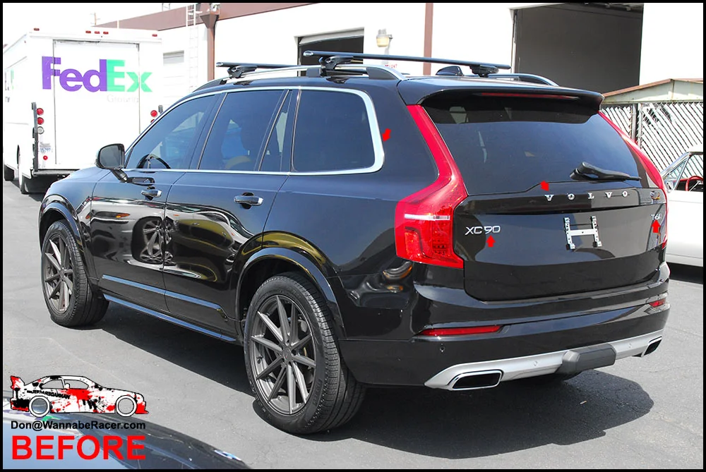 Volvo XC90 SUV - Gloss Black Chrome Delete Vinyl Car Wrap ...