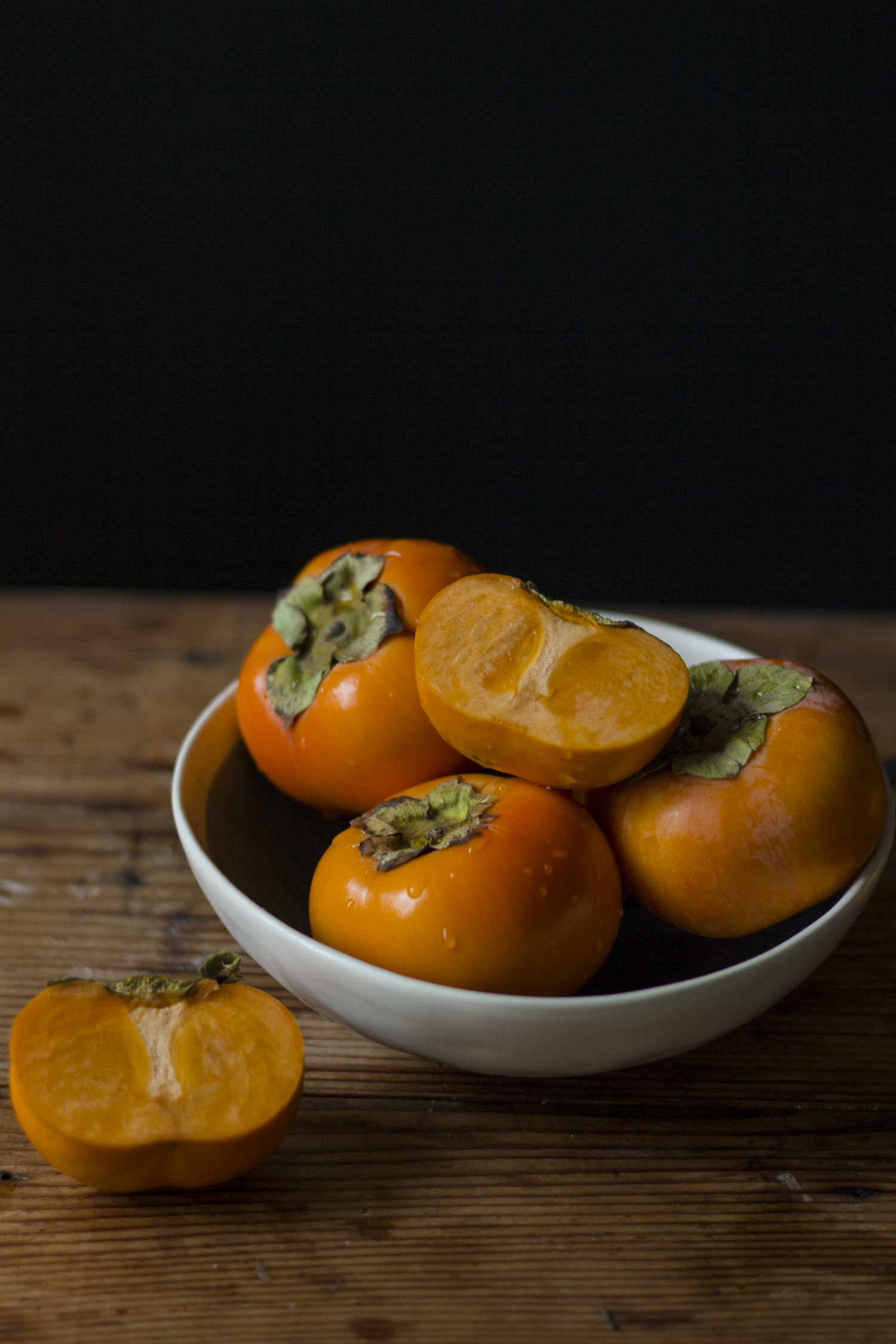Roasted Persimmons with rose scented cream — The Broken Bread