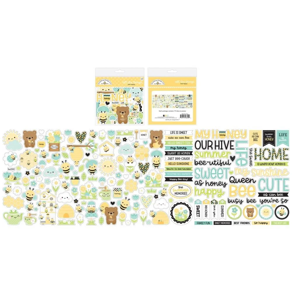 Doodlebug Bee Happy 12" x 12" Paper Sweet As Honey — Frank Garcia Studio