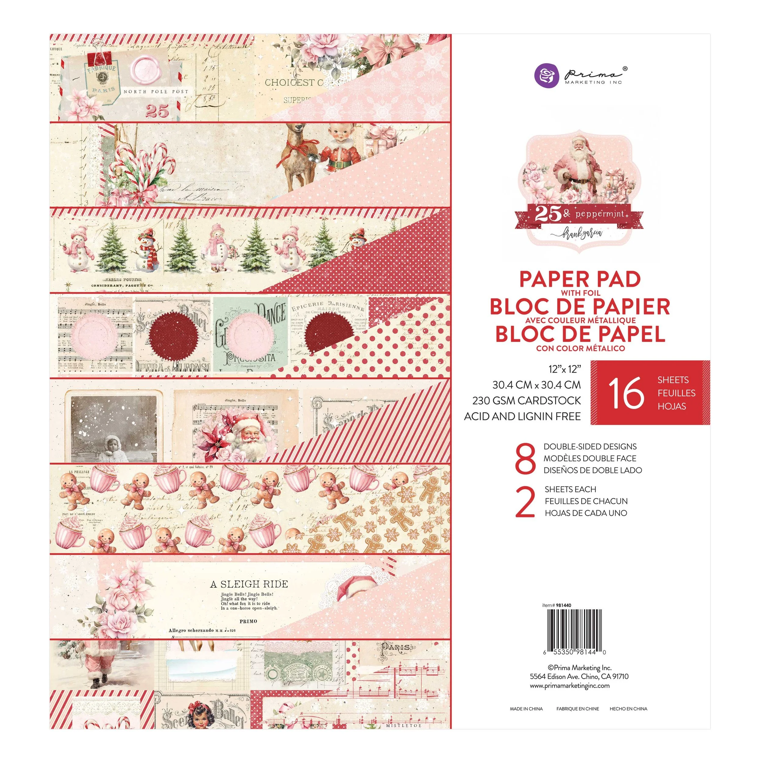 Prima 25 & Peppermint by Frank Garcia® 12" x 12" Paper Always Bright ...