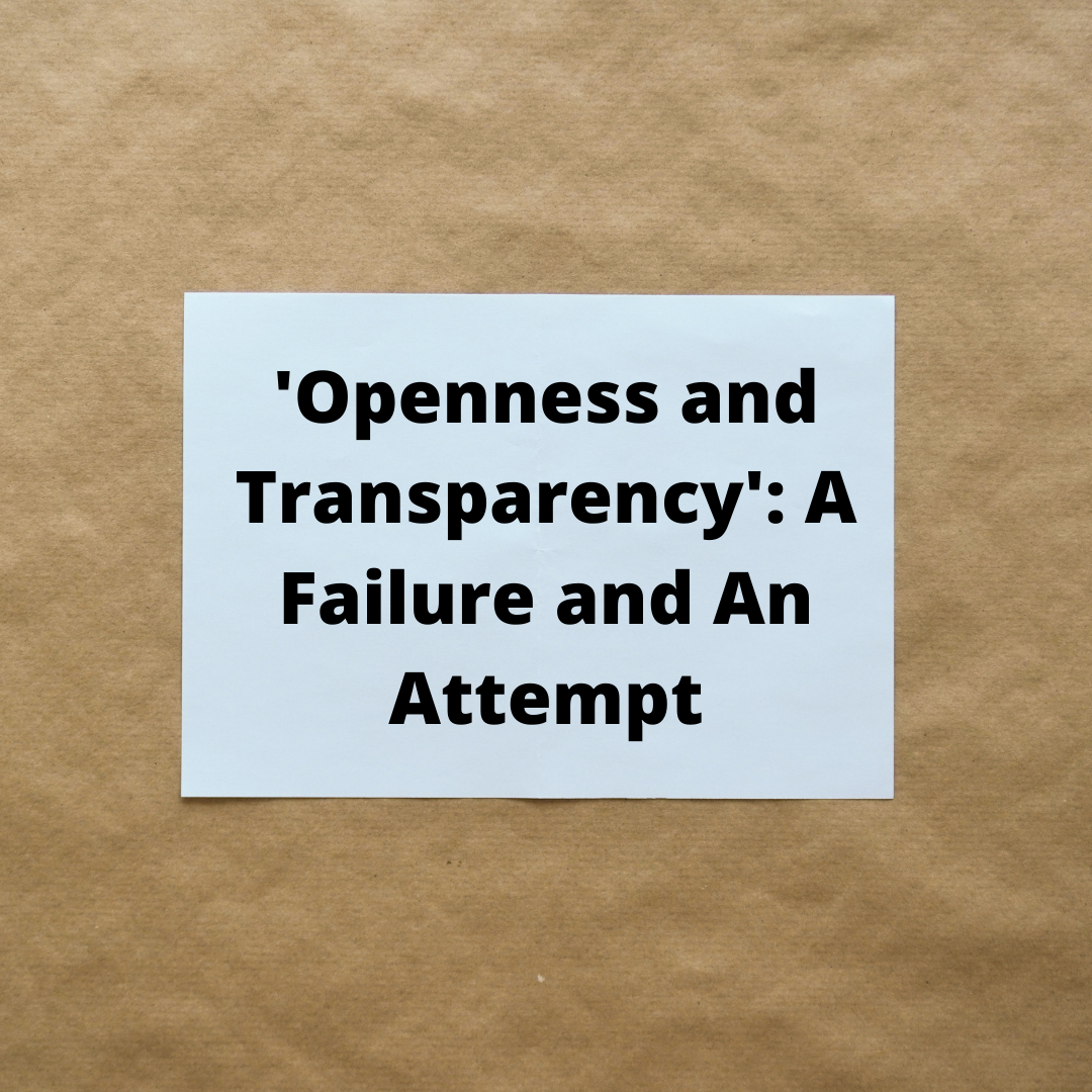 ‘Openness and Transparency’: A Failure and An Attempt — Glenn Memorial UMC