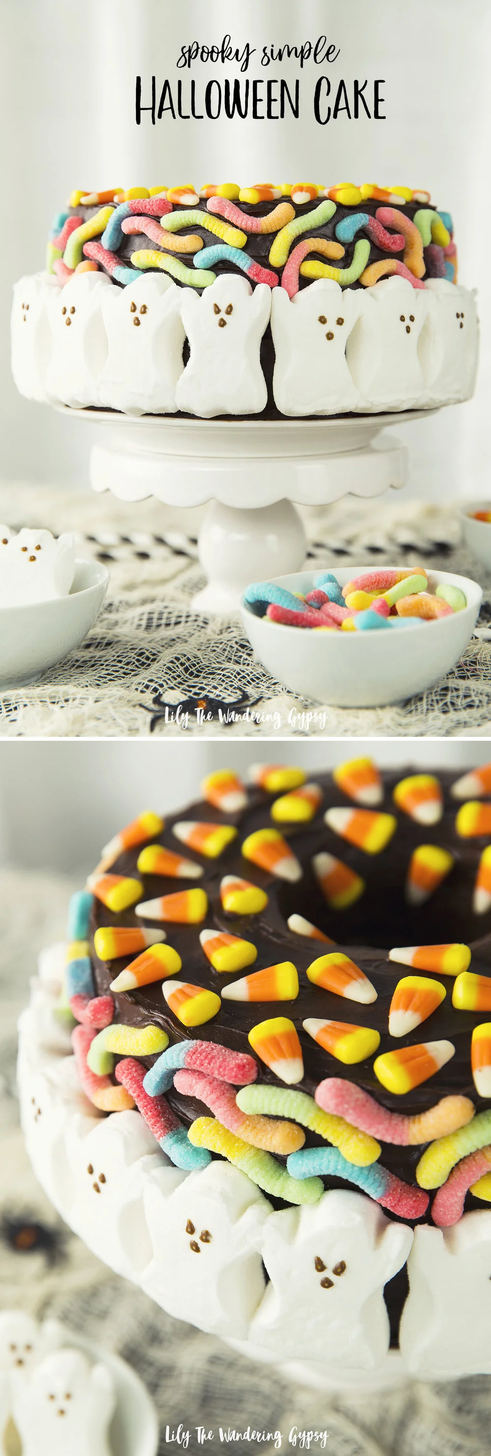 How To Make A Simple Yet Spooky No-Bake Halloween Ghost Cake — Lily The ...