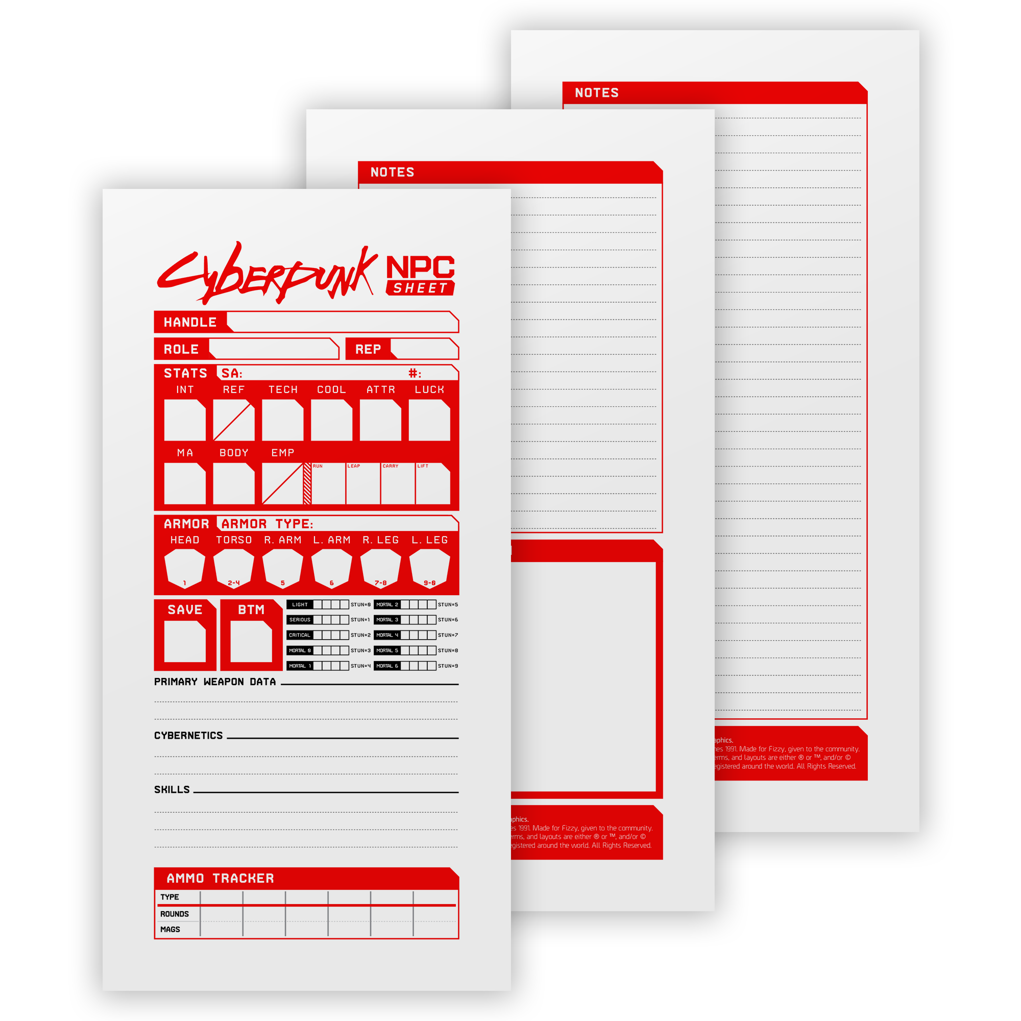 Cyberpunk NPC Sheet — Valency Graphics