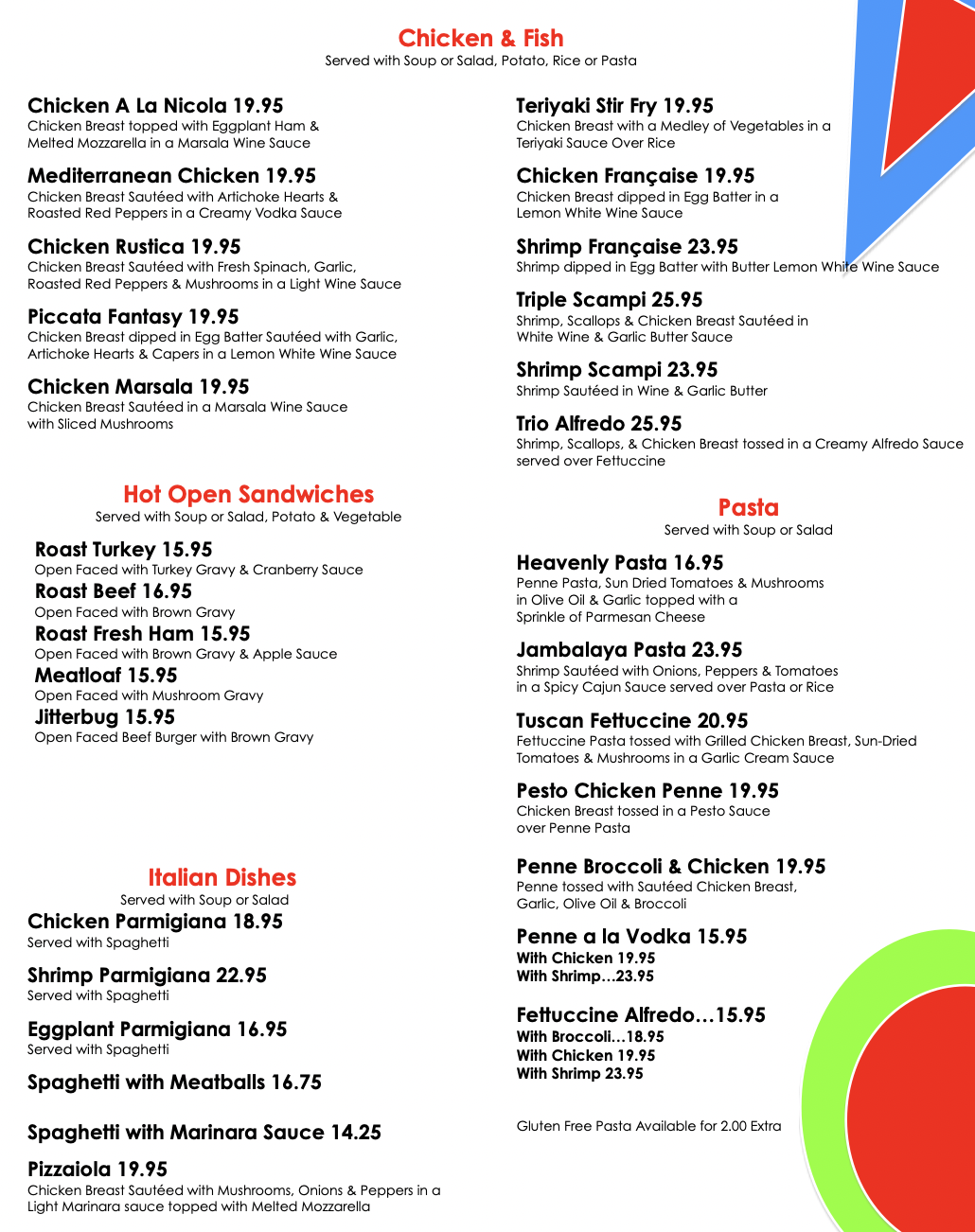 Menu — Yankee Clipper Diner