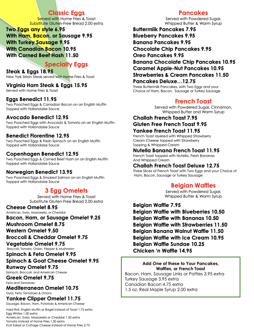 Menu — Yankee Clipper Diner