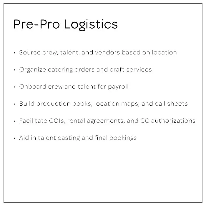 PRODUCTION SERVICES — Danielle Fink